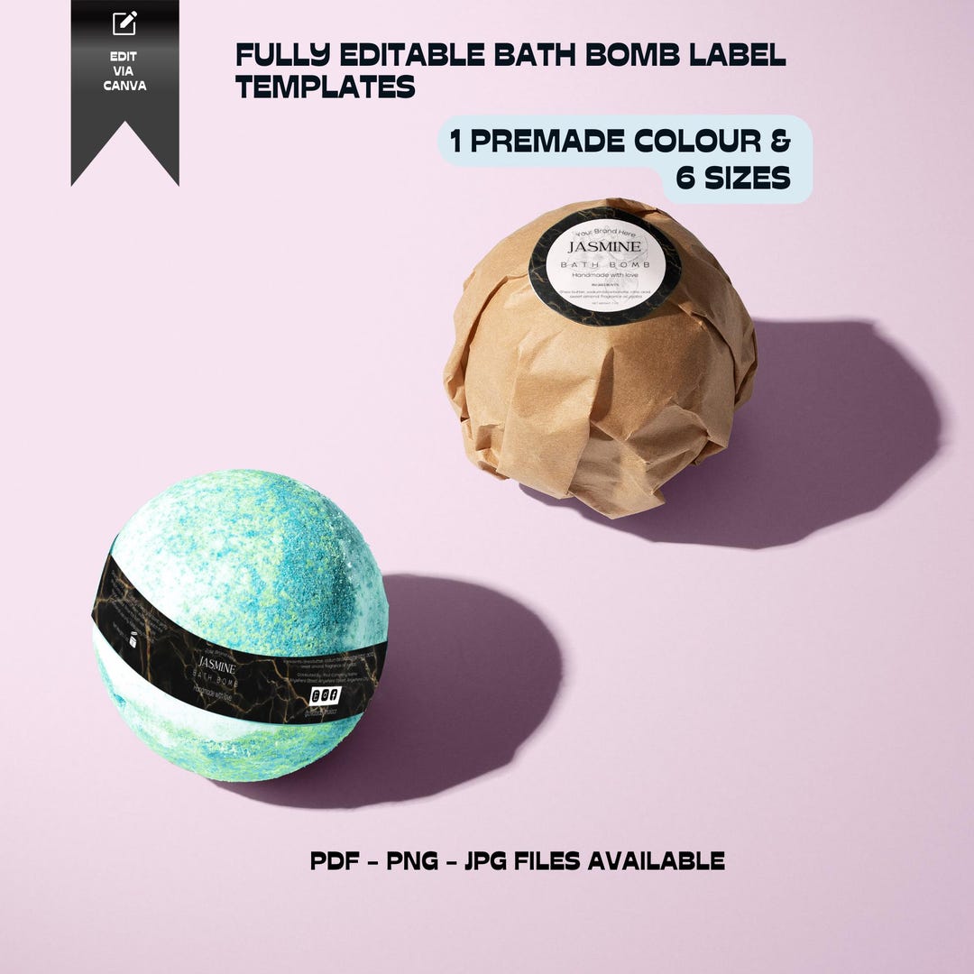 Editable Bath Bomb Label Template, Printable Bath Bomb Belly Band,round ...