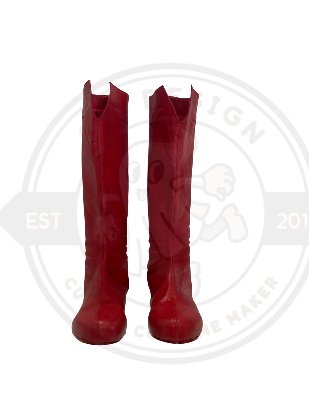 Made to Order Custom Made Red Leather Cosplay Boots Men Costume Leather ...