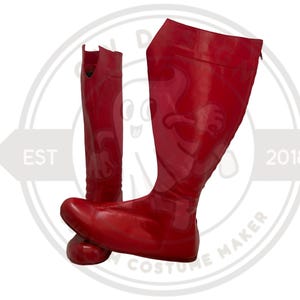 Made to Order Custom Made Red Leather Cosplay Boots Men Costume Leather ...