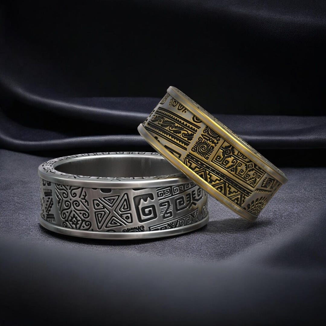 Samoan Maori Polynesian Amulet Pattern Ring, 925 Sterling Silver ...