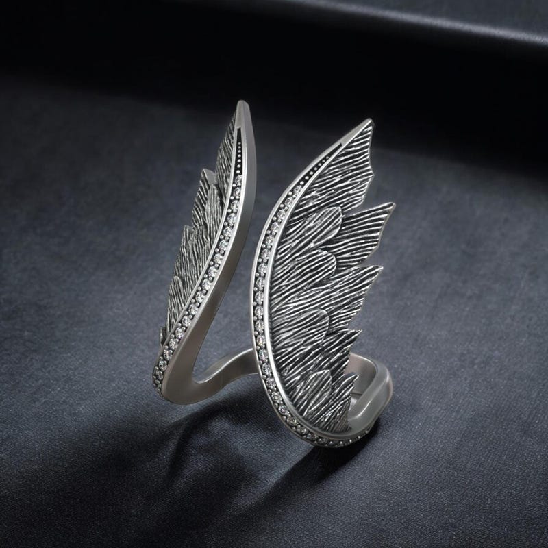 Unique Angel Wings Ring - Etsy