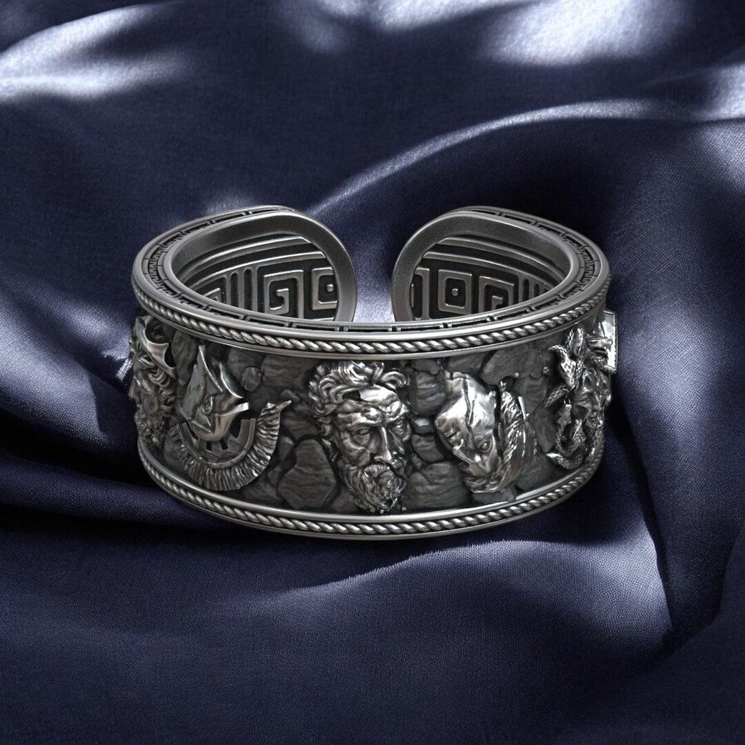 Antique Greek Gods Ring: 925 Sterling Silver Olympus Ruins Adjustable ...