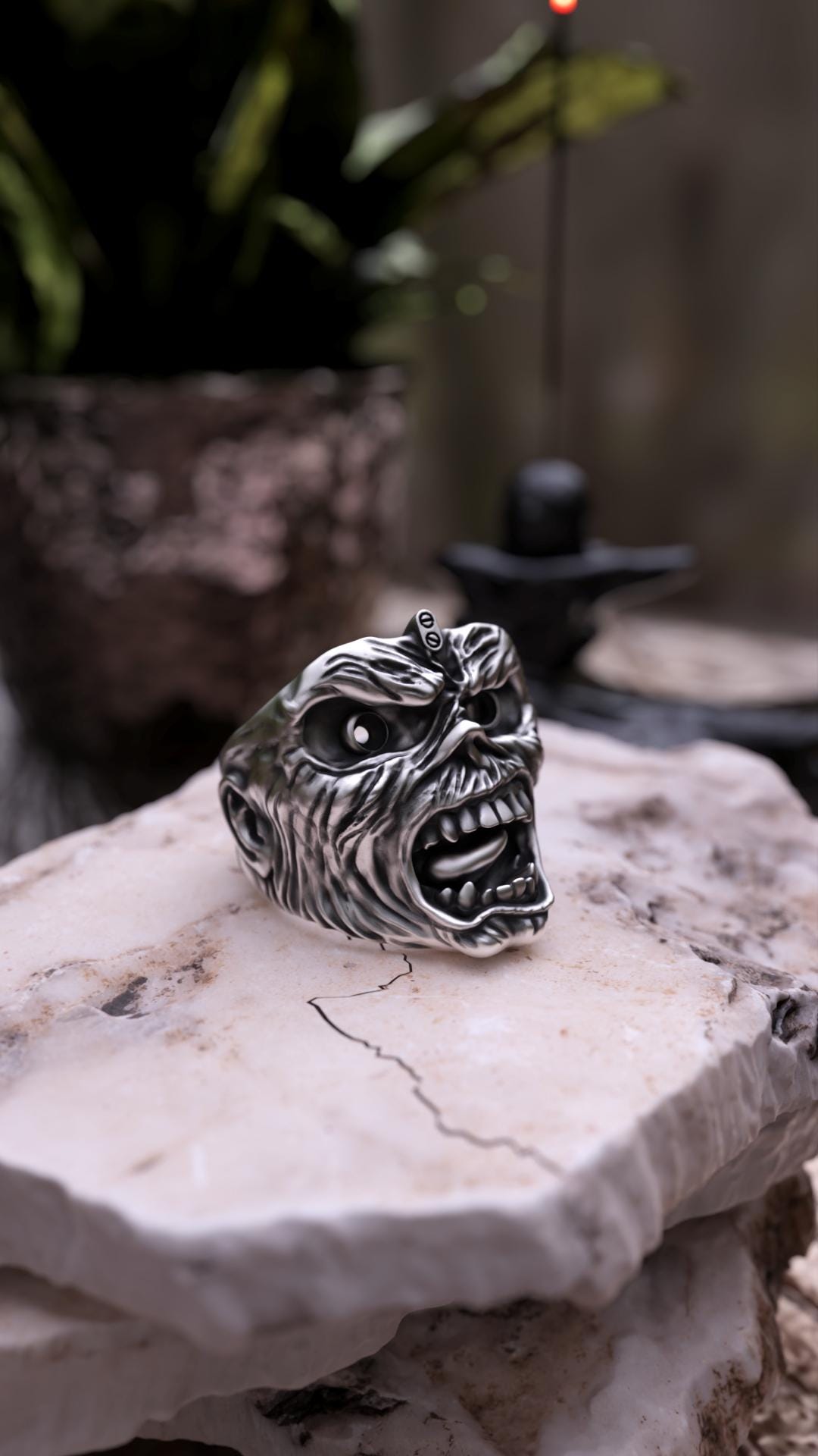 Iron Maiden Eddie Ring: Sterling Silver Skull, Heavy Metal Gift - Etsy