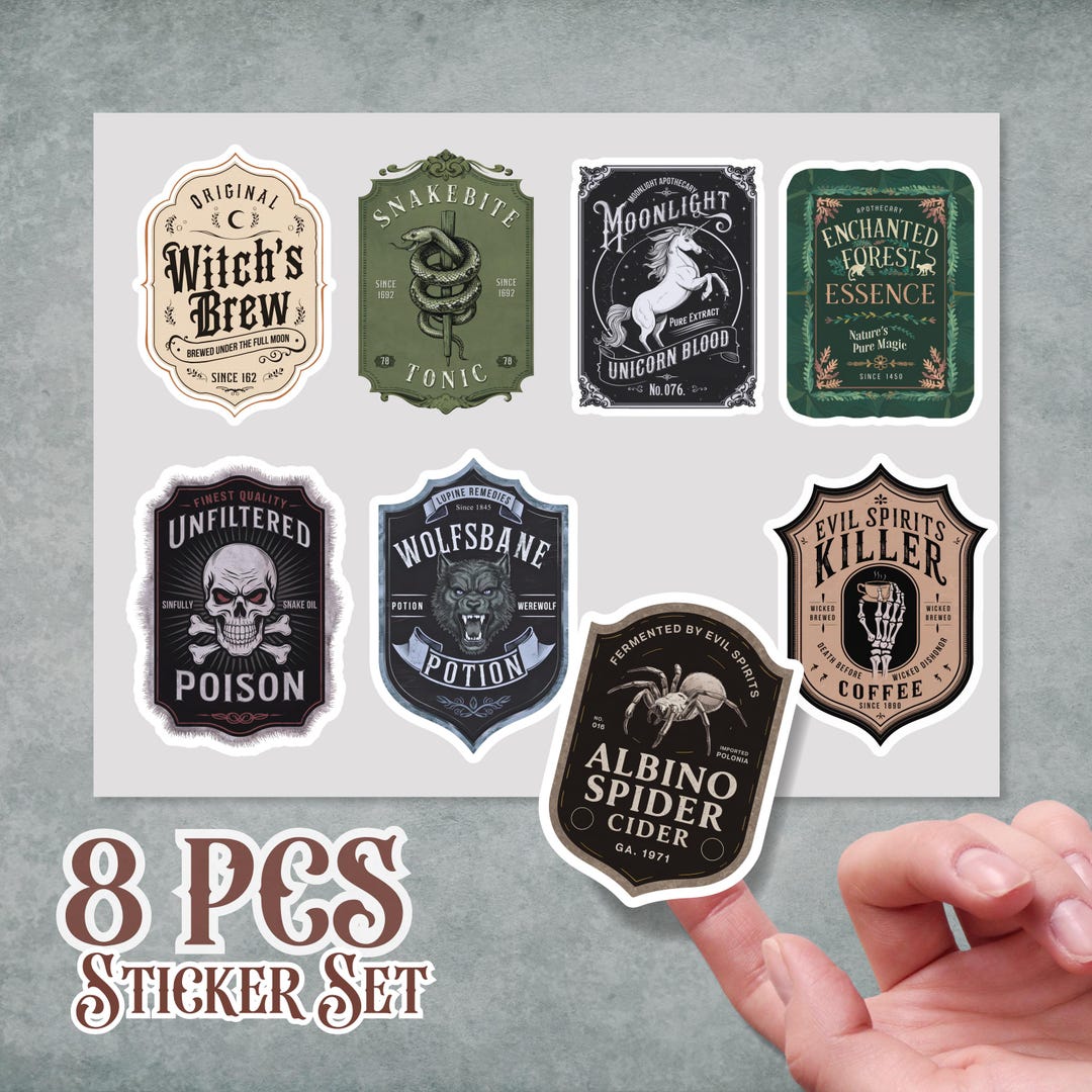 Halloween Apothecary Label Stickers Wizard Potions Labels Spooky Witch ...