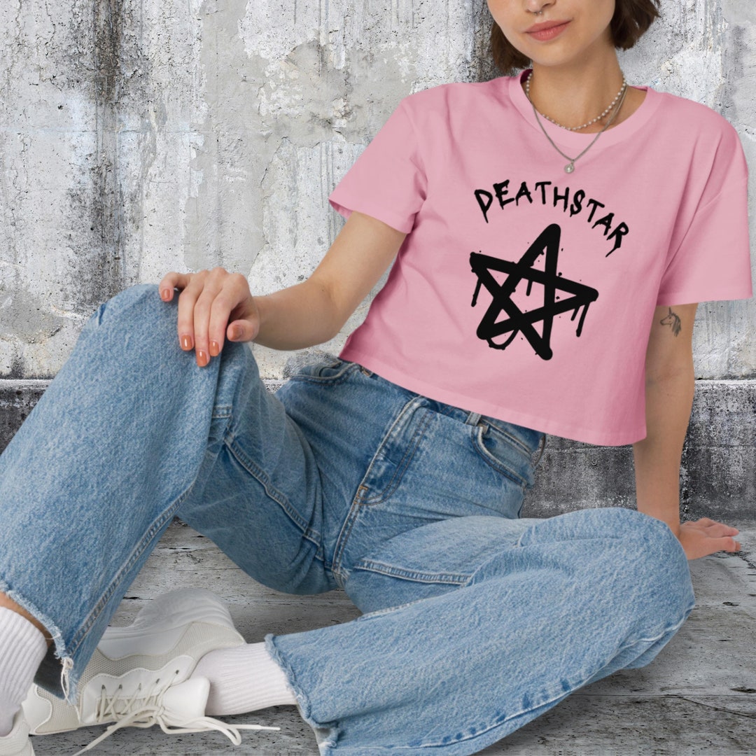 Pastel Grunge Y2K Crop Top Deathstar Metalcore Shirt Streetwear Tee ...
