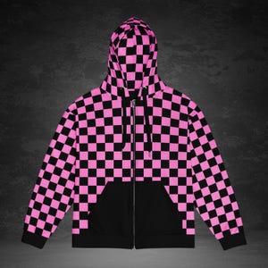 Y2K Emo Hoodie Pink Skull Back Design Millenial Elder Emo Jacket Emo ...