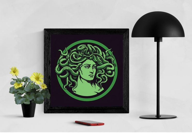 Medusa Painting Mythological Art Hand-painted Medusa Wall Decor Greek ...