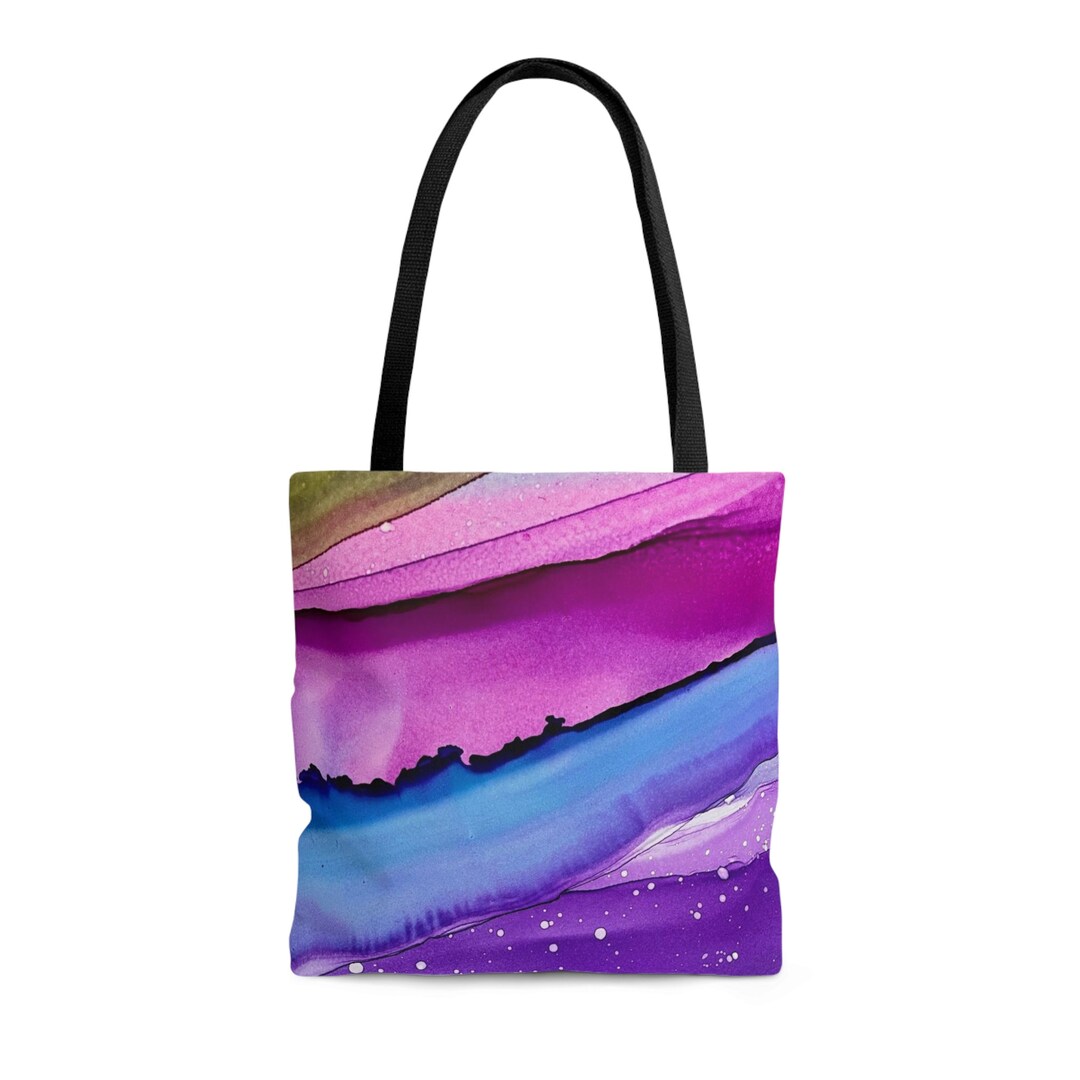 Art Tote, Ink Art Tote Bag, Shades of Purple, Alcohol Ink Art Bag ...