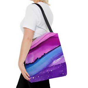 Abstract Purple Ink Art Tote Bag, Reusable Canvas Tote - Etsy