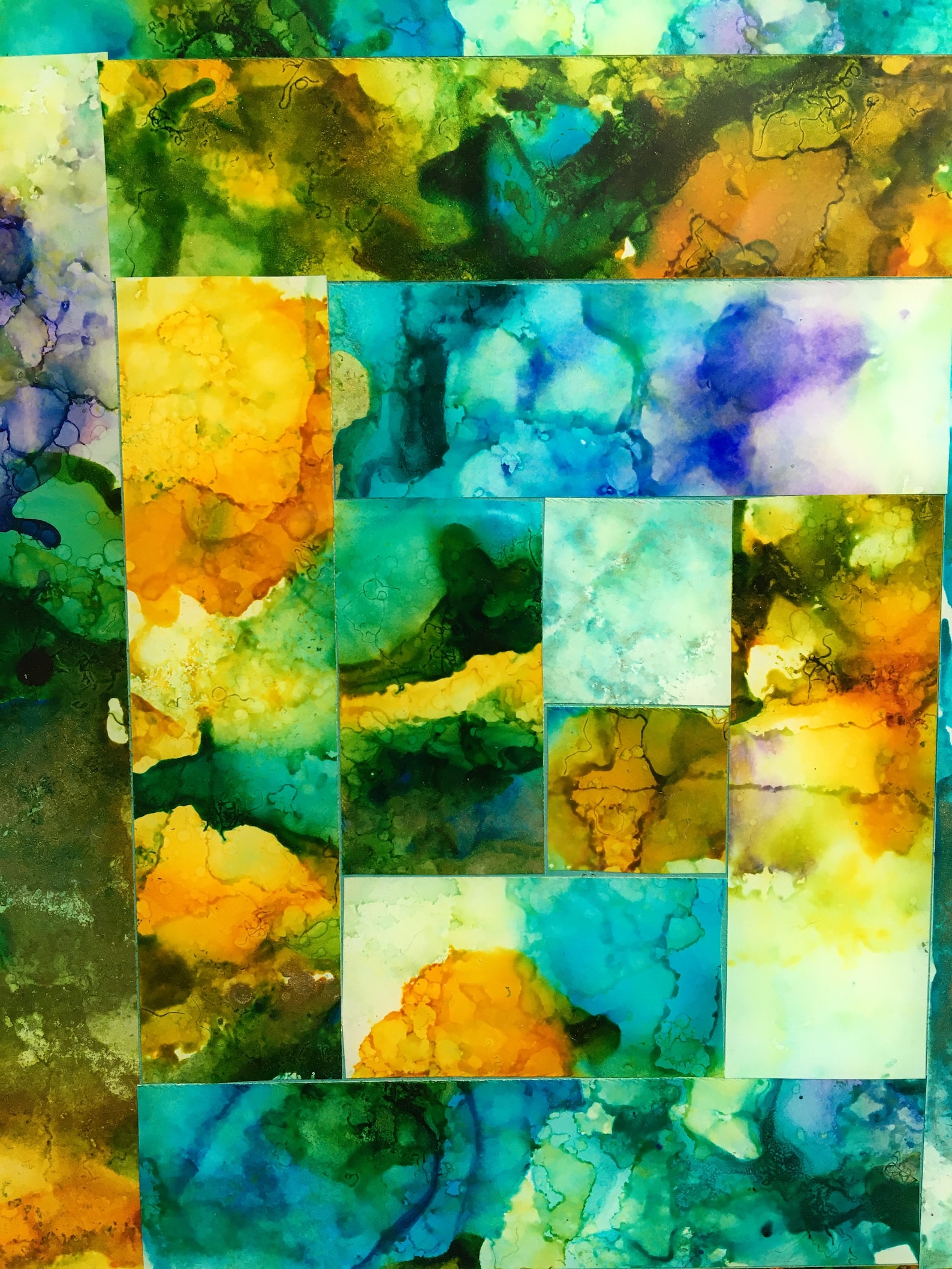 Abstract Alcohol Ink Art, Collage Art, Alcohol Ink Collage - Etsy
