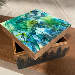 Unique Storage Box, Art Stash Box, Hand Painted Trinket Box, Abstract ...