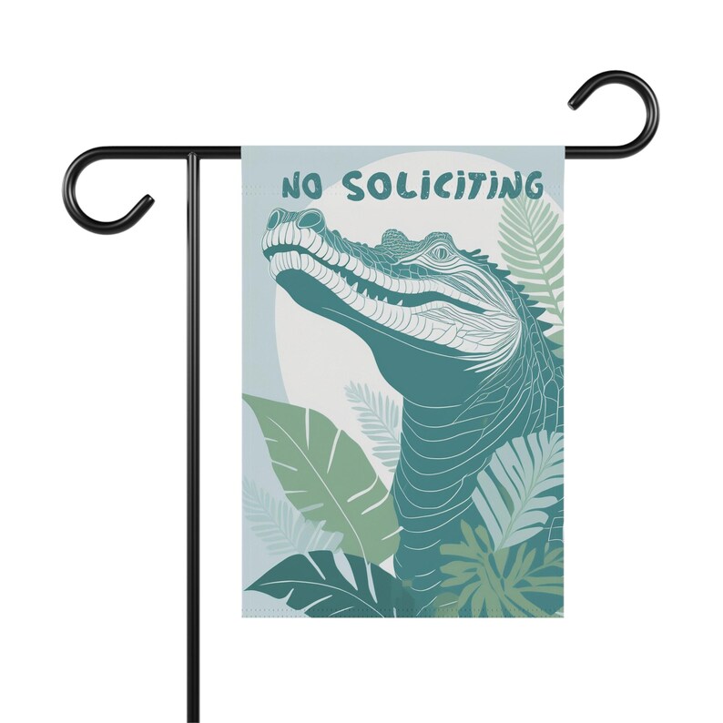 No Soliciting Home Banner, Alligator Outdoor Decor, Tropical ...