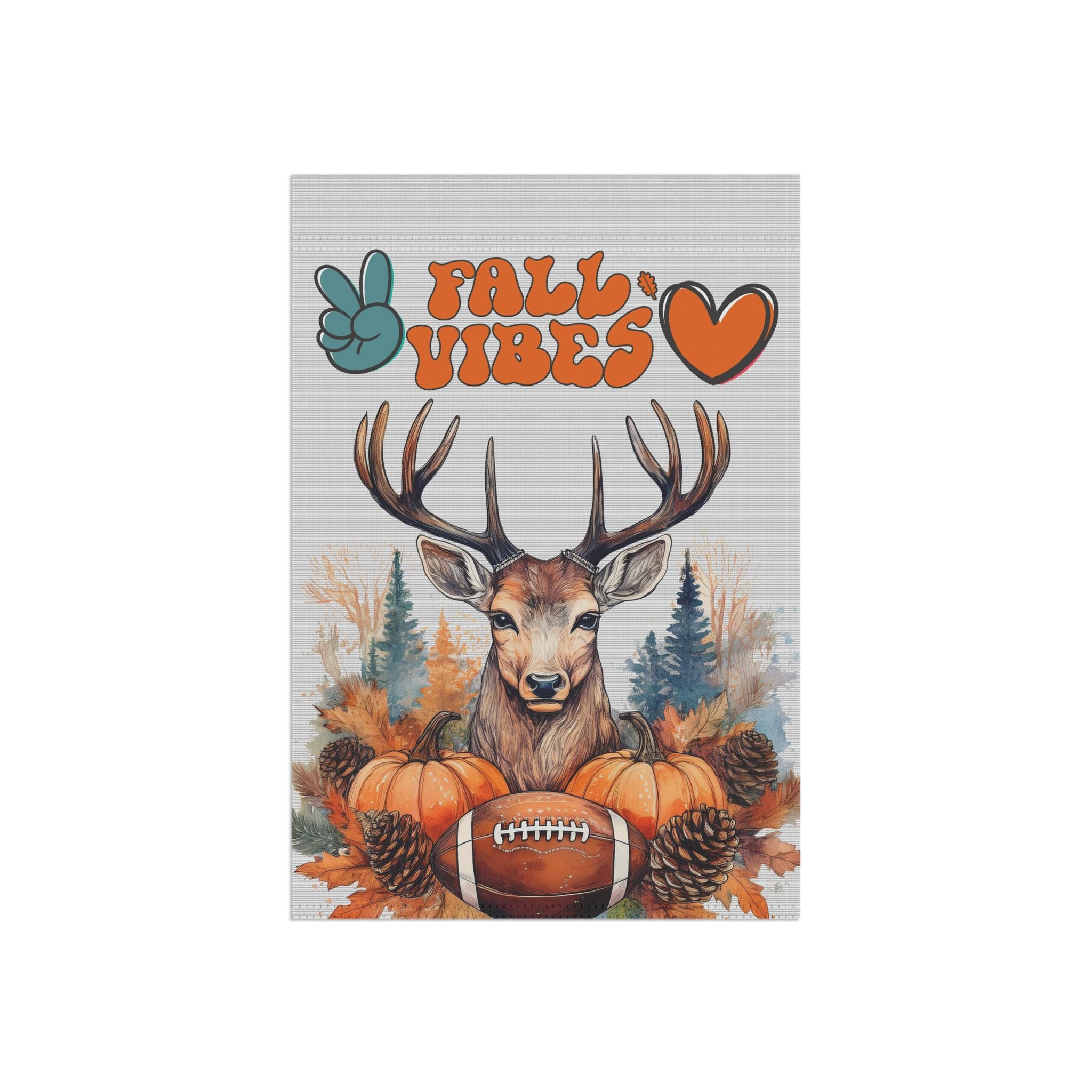 Deer Fall Foliage Garden Banner: Football Thanksgiving Decor - Etsy