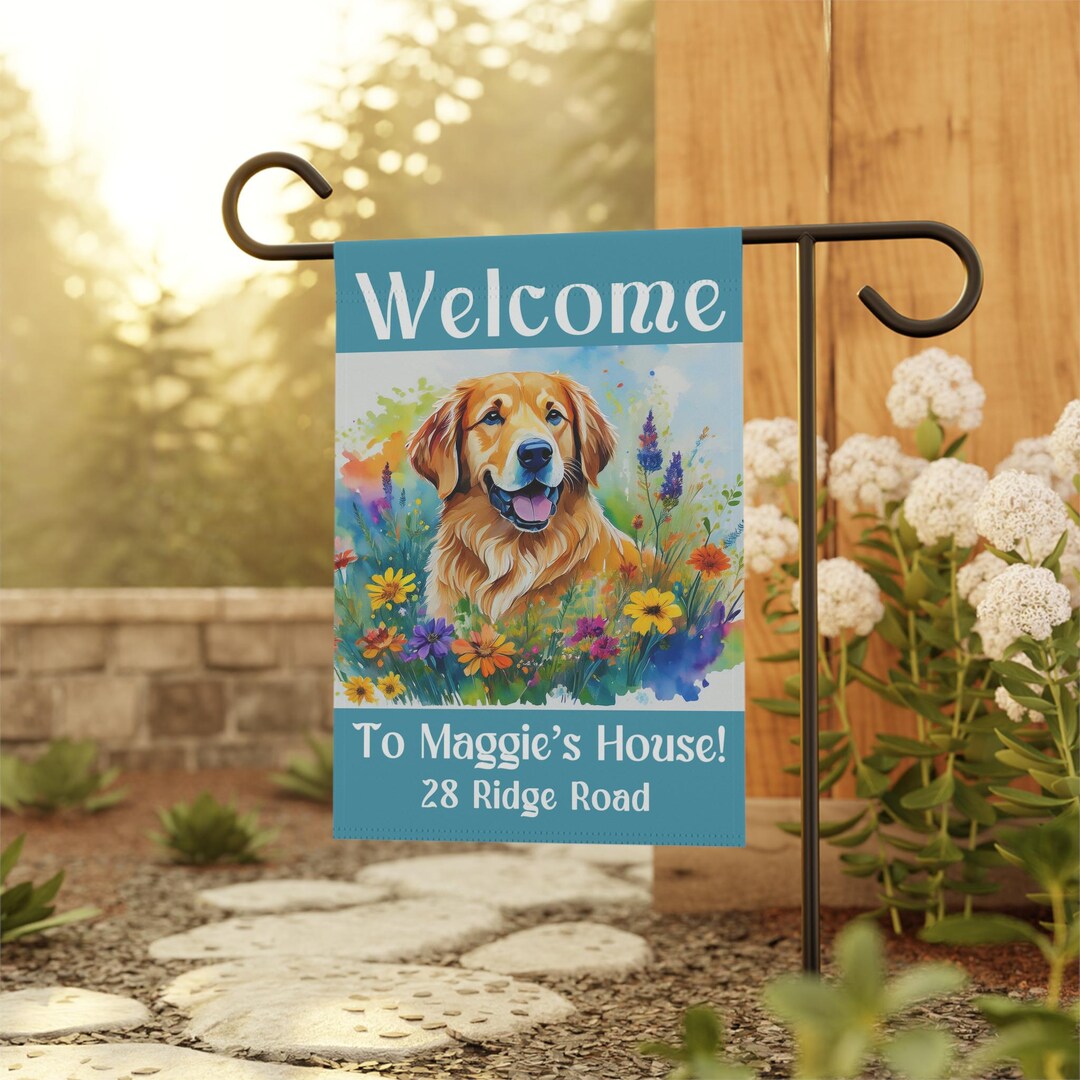 Custom Golden Retriever Welcome Garden Banner: Spring Dog Mom Gift - Etsy