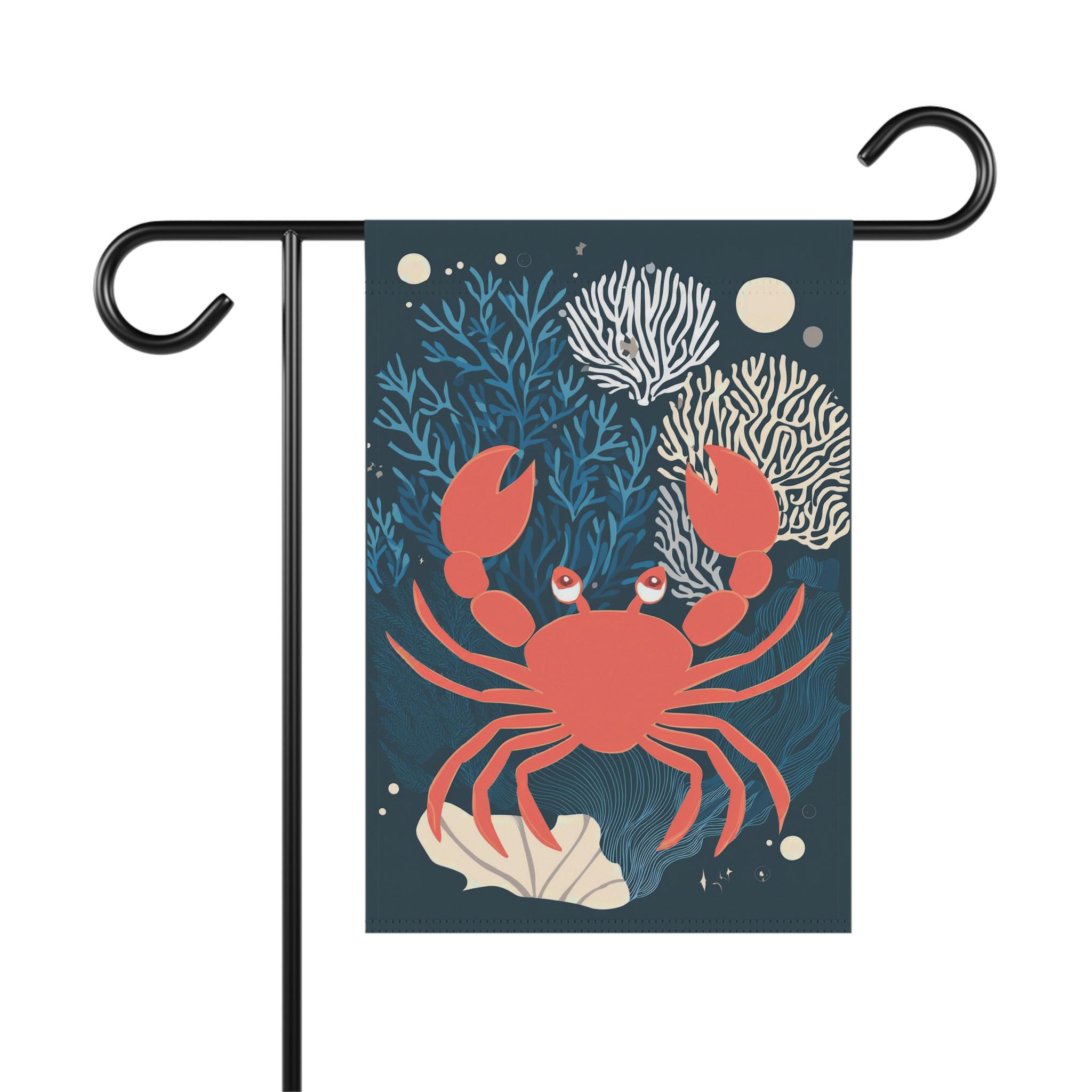 Red Crab Botanical Garden Banner, Crab Decoration, Coastal Decors ...
