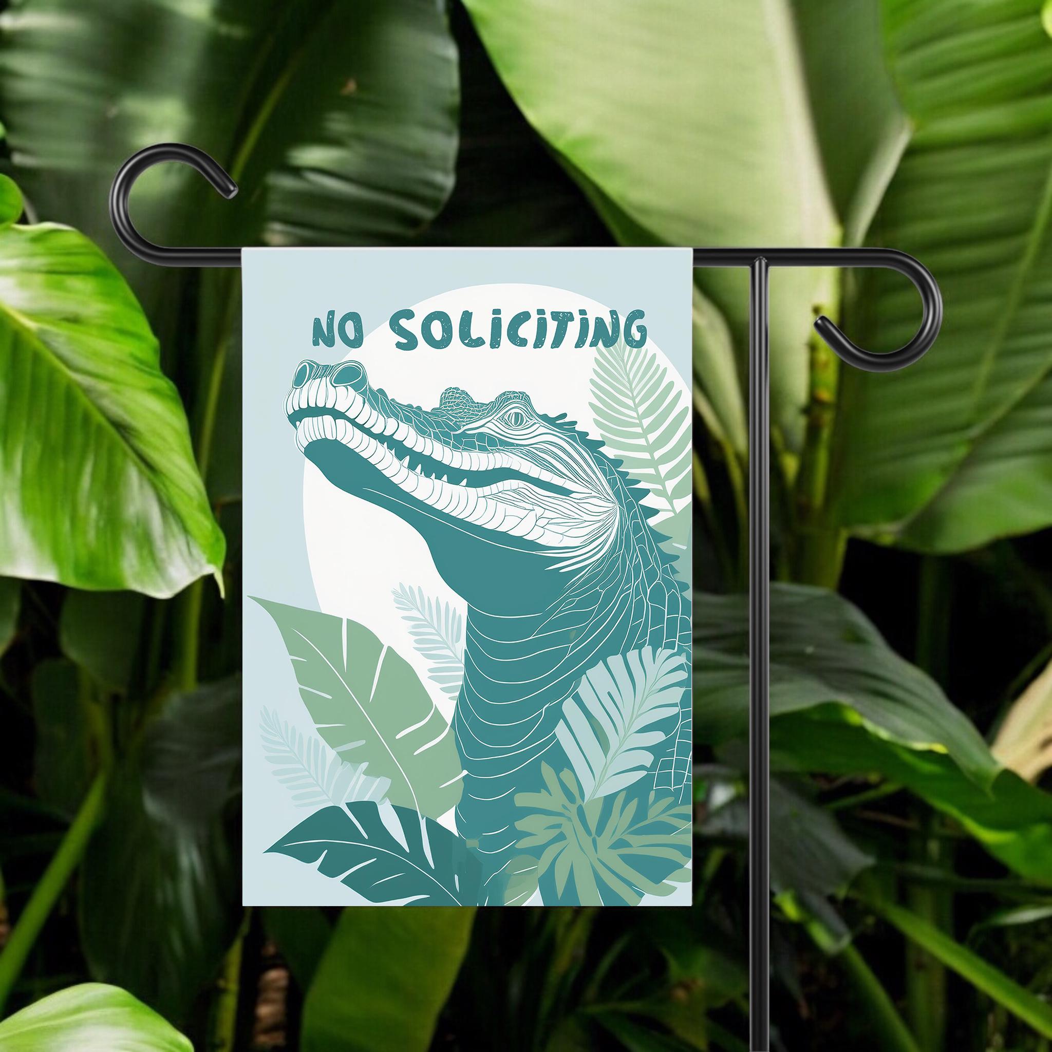 No Soliciting Home Banner, Alligator Outdoor Decor, Tropical ...