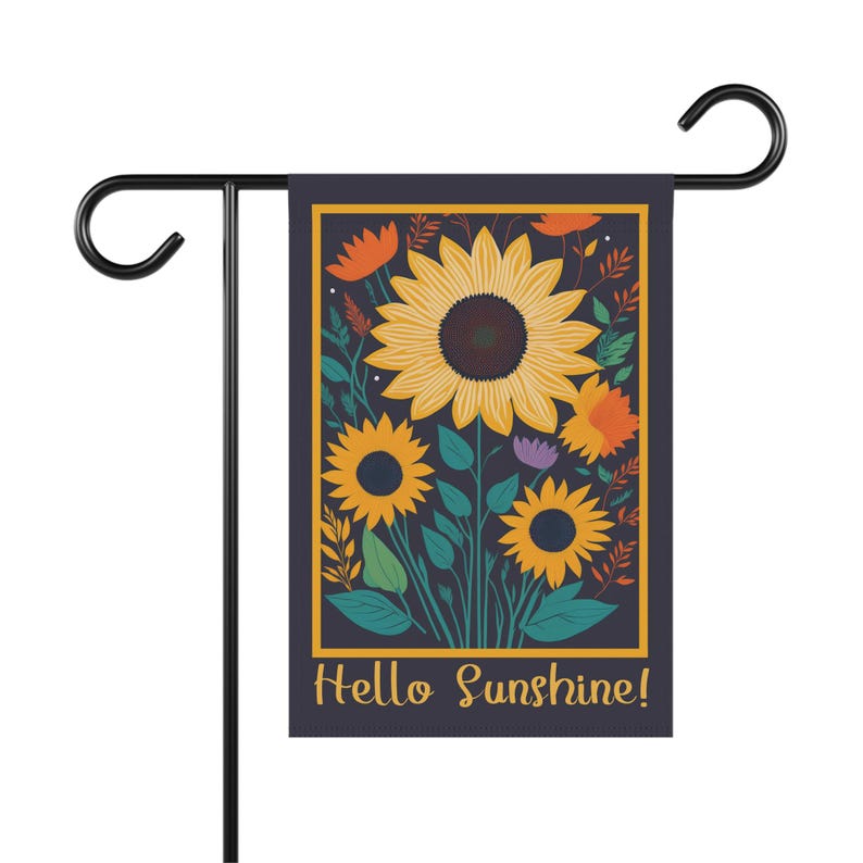 Hello Sunshine Sunflower Garden Banner: Double-sided Outdoor Decor - Etsy