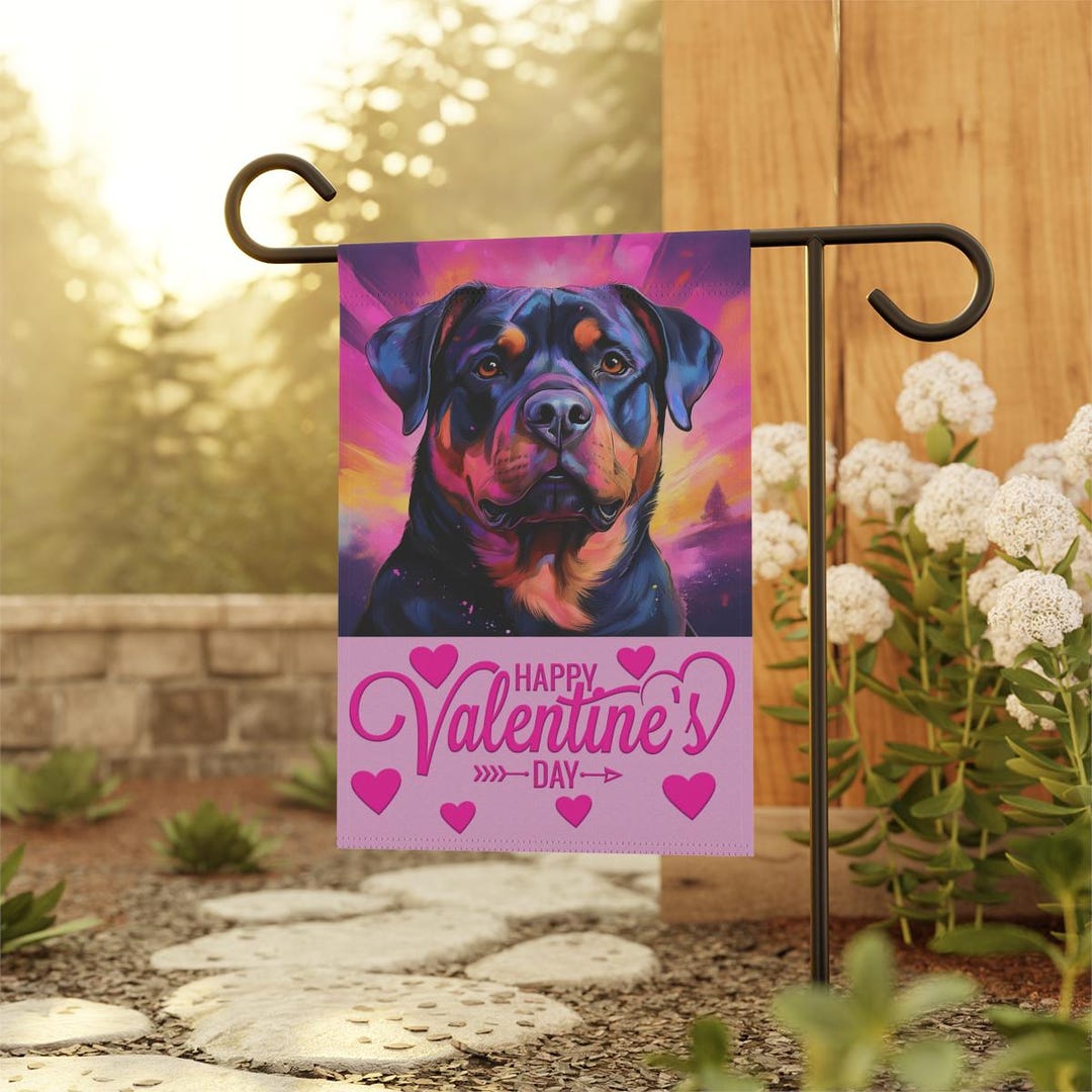 Rottweiler Garden Banner, Valentine Day Gift for Rottweiler Mom ...