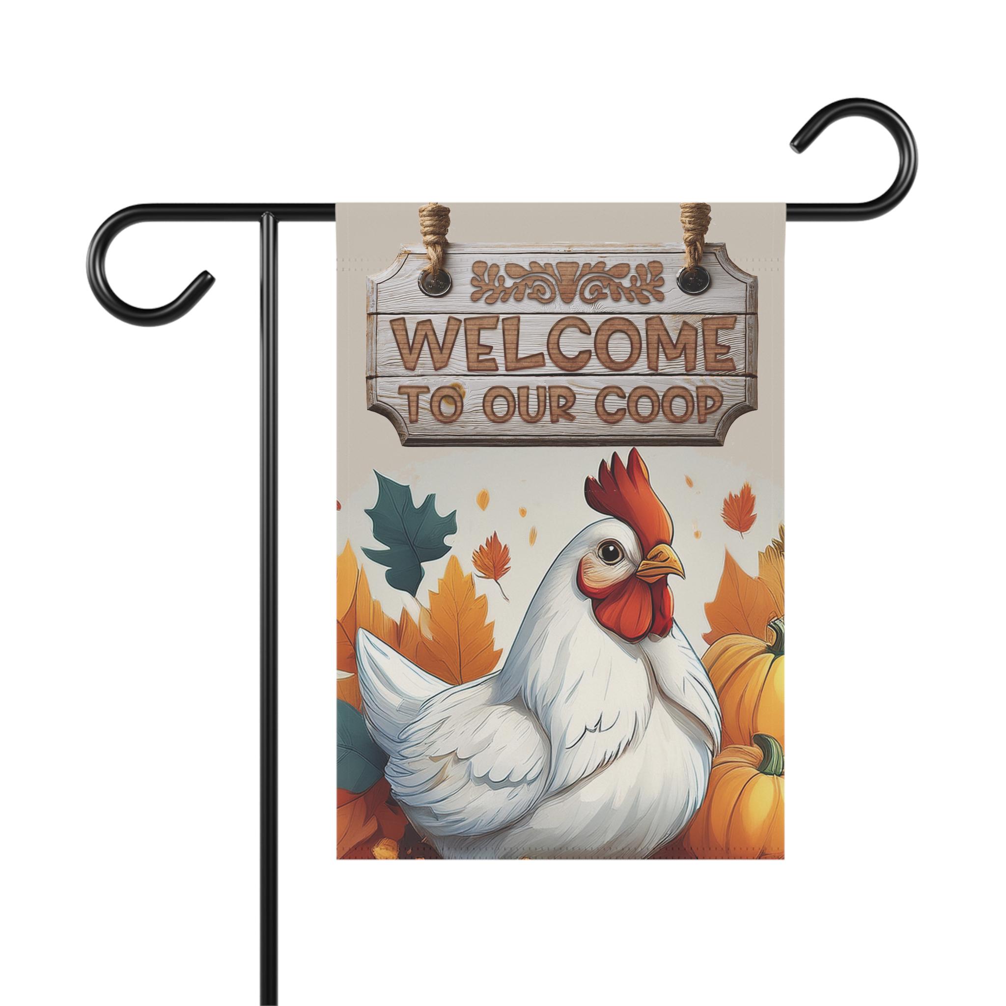 Farmhouse Chicken Coop Welcome Sign: Autumn Garden Banner - Etsy