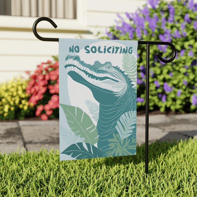 No Soliciting Home Banner, Alligator Outdoor Decor, Tropical ...