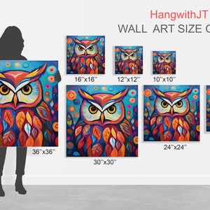 Canvas Gallery Wraps, Bohemian Owl Design, Wall Art, Home Decor, Boho ...