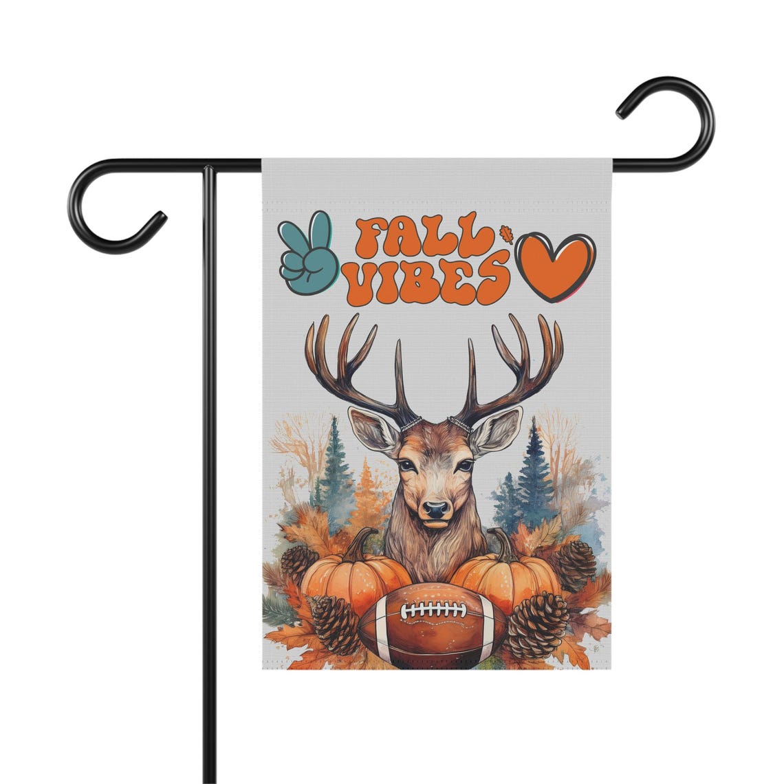 Deer Fall Foliage Garden Banner: Football Thanksgiving Decor - Etsy