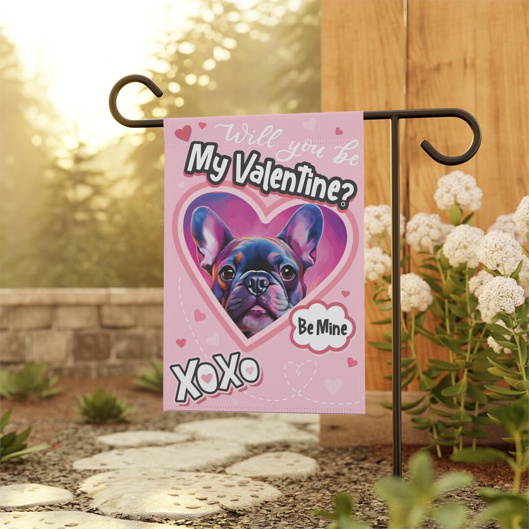Frenchie Valentine's Day Garden Banner, Perfect Gift for Her, French ...