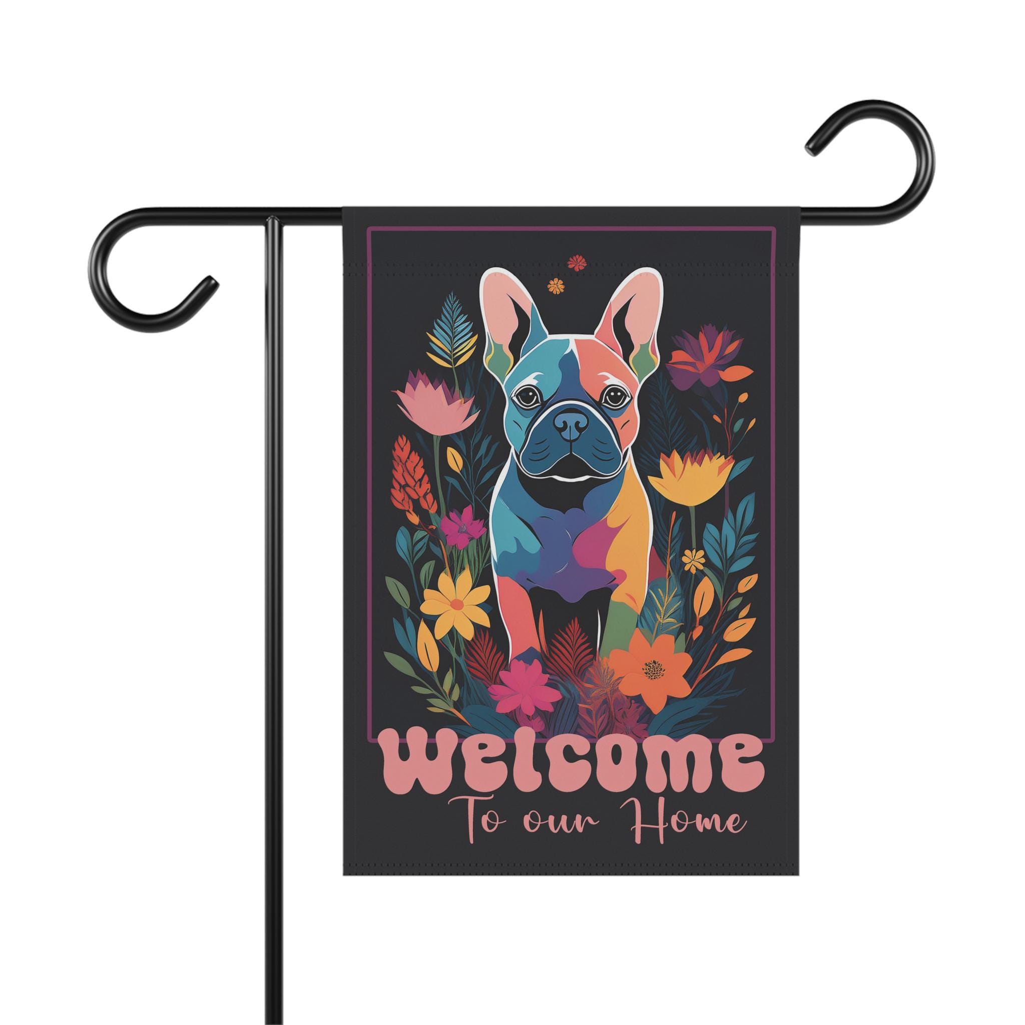 Outdoor Frenchie Welcome Banner, French Bulldog Garden Flag, Frenchie ...