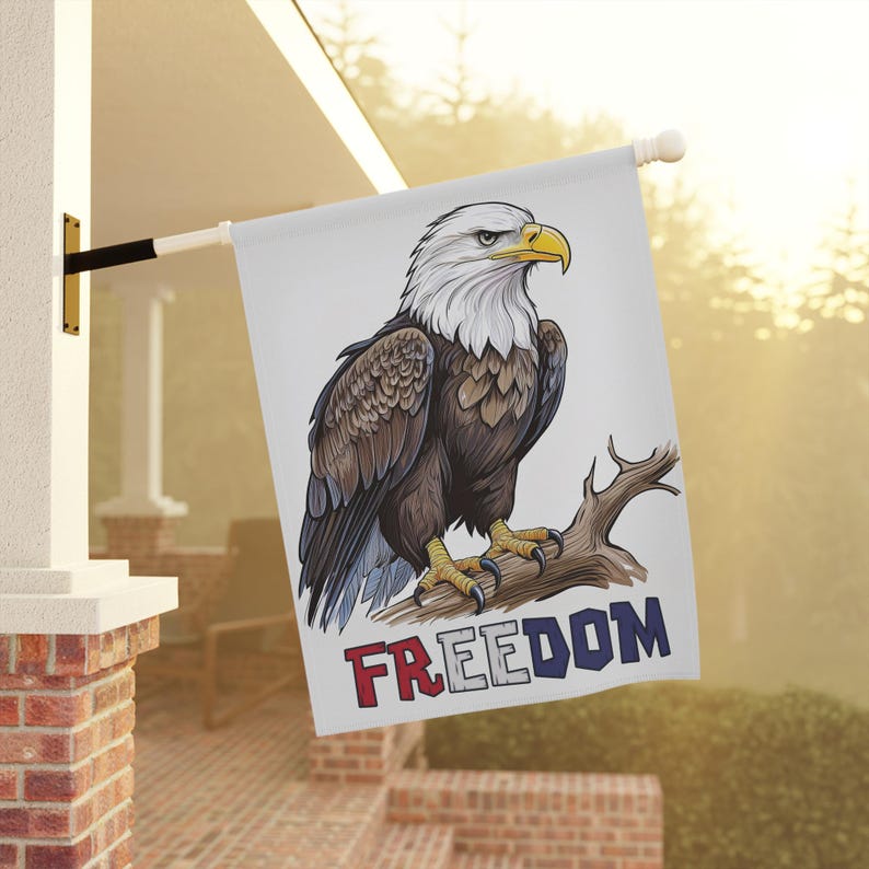 Bald Eagle Freedom Outdoor Flag: Patriotic Garden Banner - Etsy