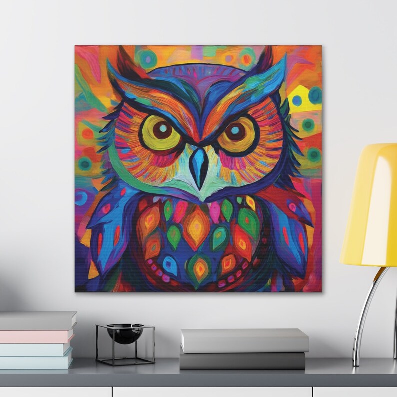 Canvas Gallery Wraps, Bohemian Owl Design, Wall Art, Home Decor, Boho ...