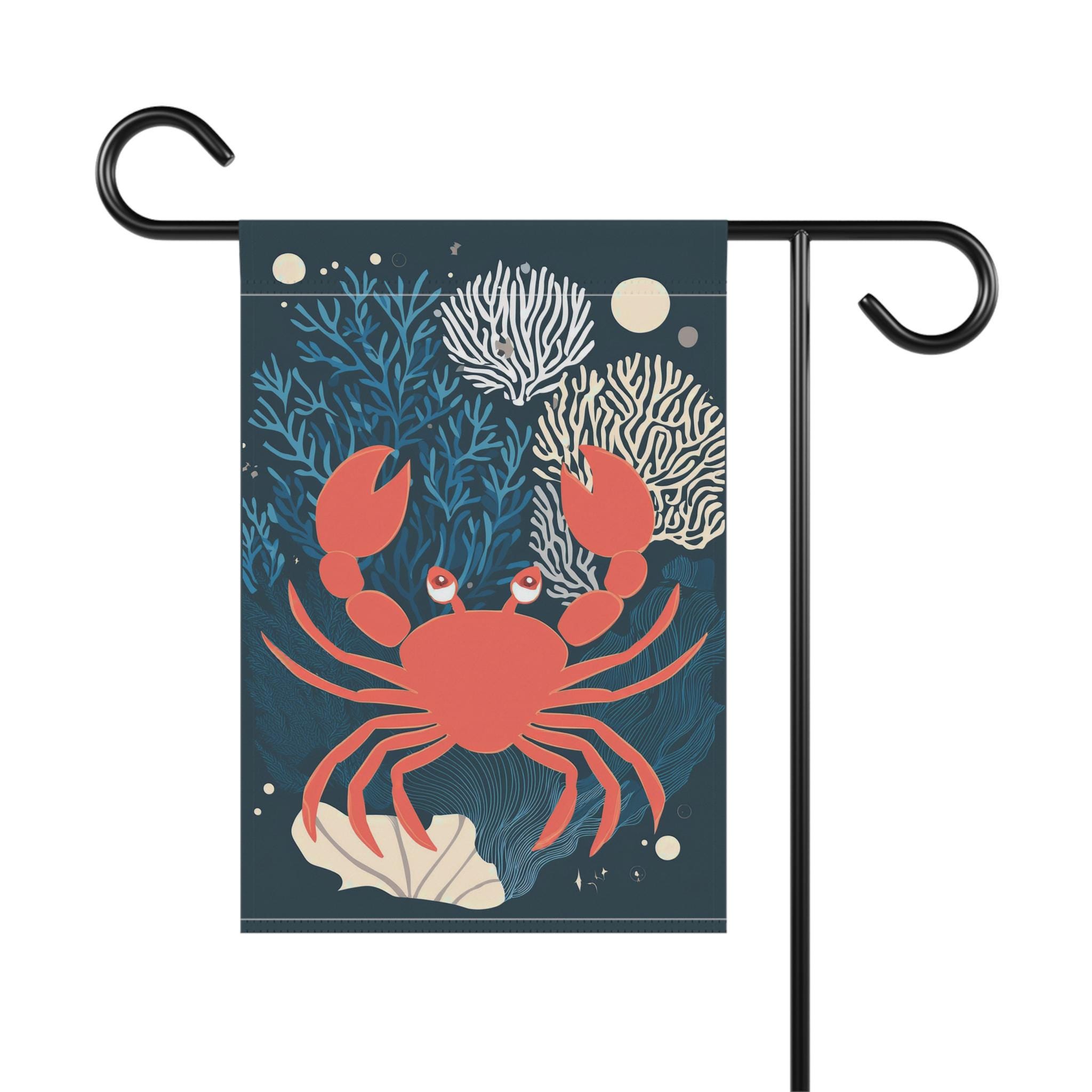 Red Crab Botanical Garden Banner, Crab Decoration, Coastal Decors ...
