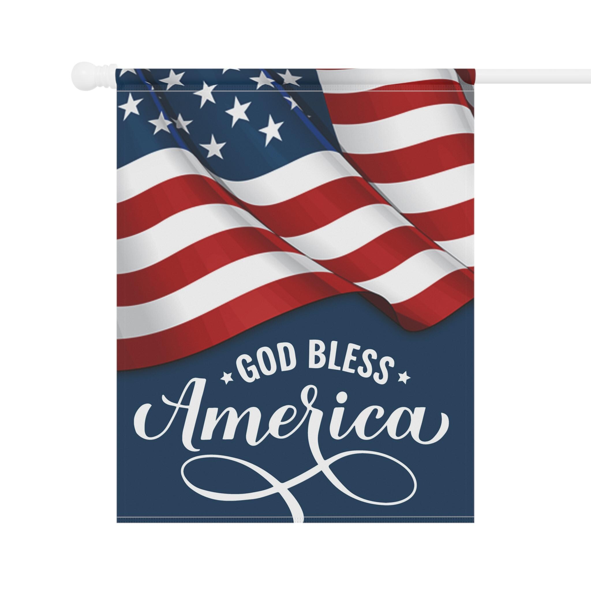 Patriotic Garden Banner, God Bless America Flag Decor, Outdoor Home ...