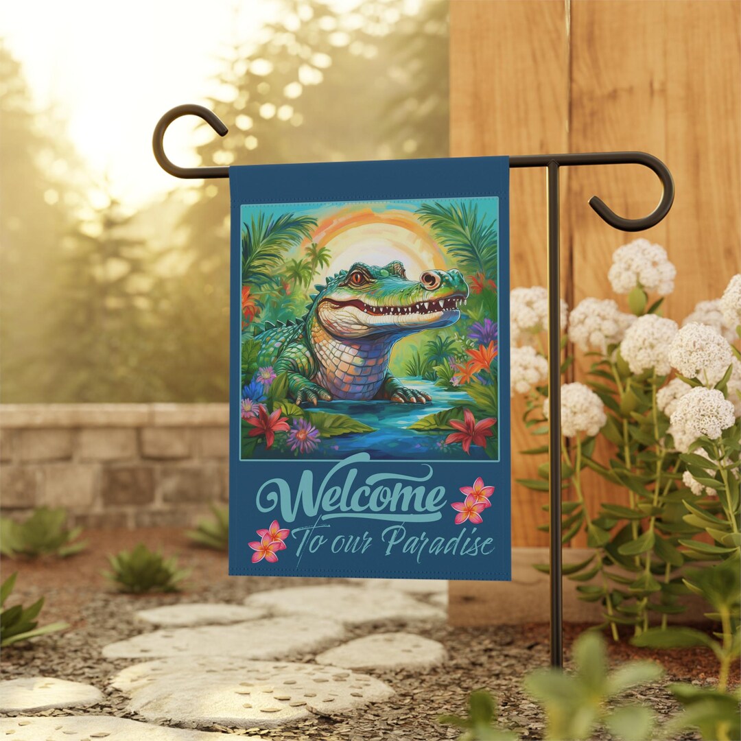 Alligator Welcome Banner, Coastal Decor, Beach House Sign, Customizable ...