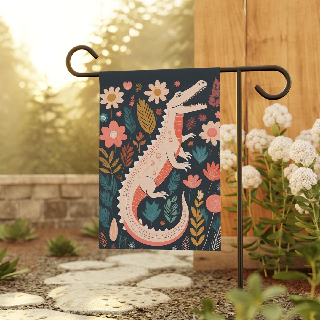 Alligator Botanical Flowers Garden Banner, Spring Summertime Outdoor ...