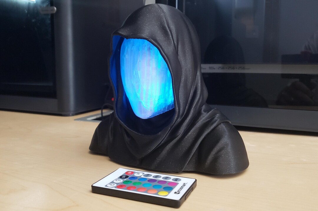 Hooded Faceless Watcher – Desk Figurine - Decor - LED Lighting & Remote ...