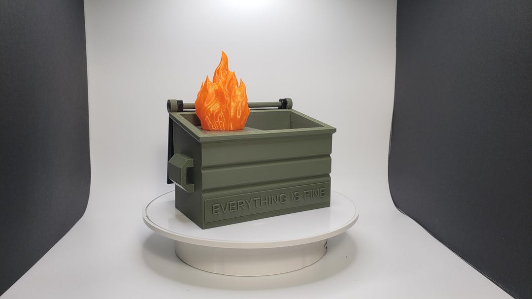 Flickering Dumpster Fire - LED Illuminated - Desk Toy - UPDATED DESIGN ...