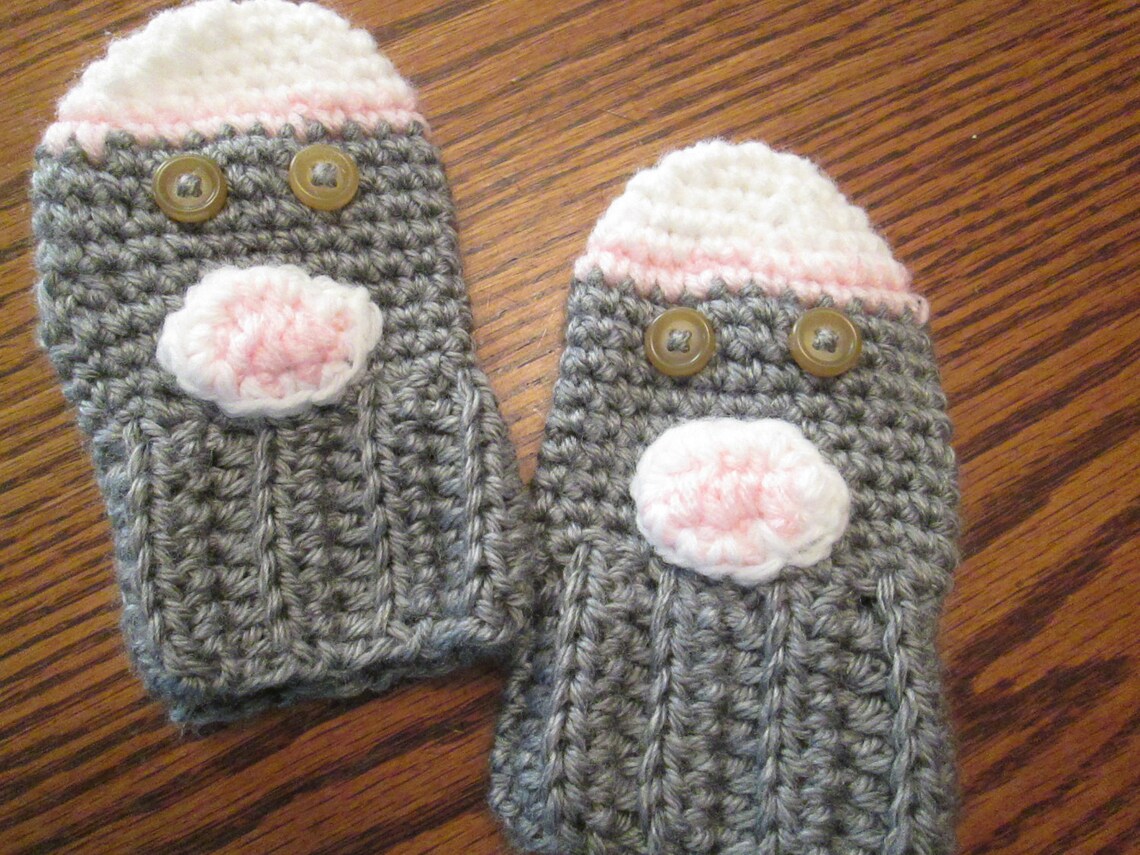 Sock Monkey Inspired Toddler Mittens - Etsy