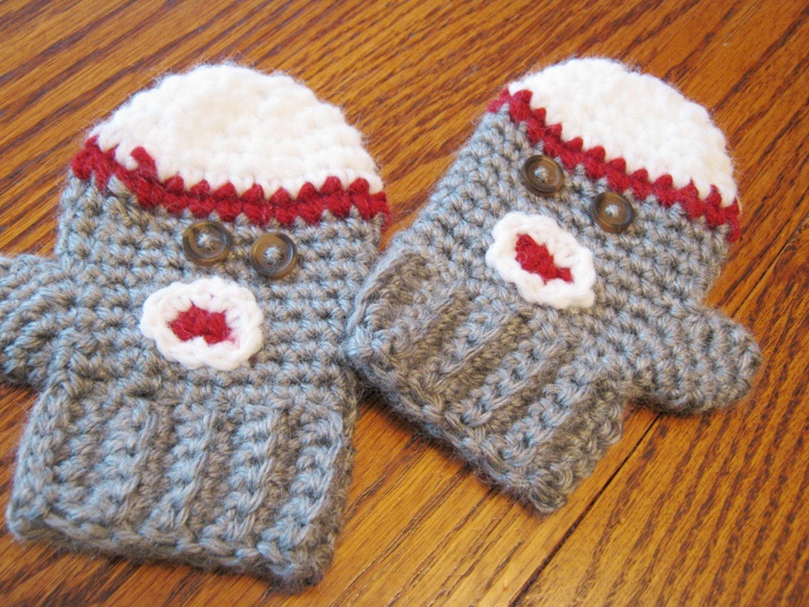 Sock Monkey Inspired Toddler Mittens - Etsy