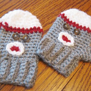 Sock Monkey Inspired Toddler Mittens - Etsy