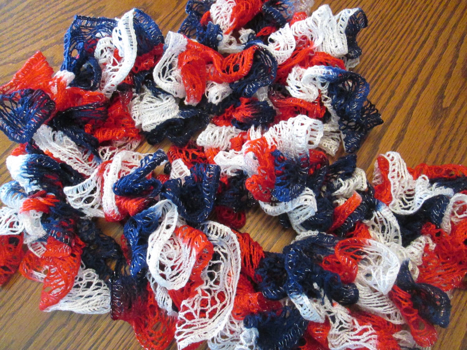 Red, White and Blue Ruffled Potato Chip Scarf - Etsy