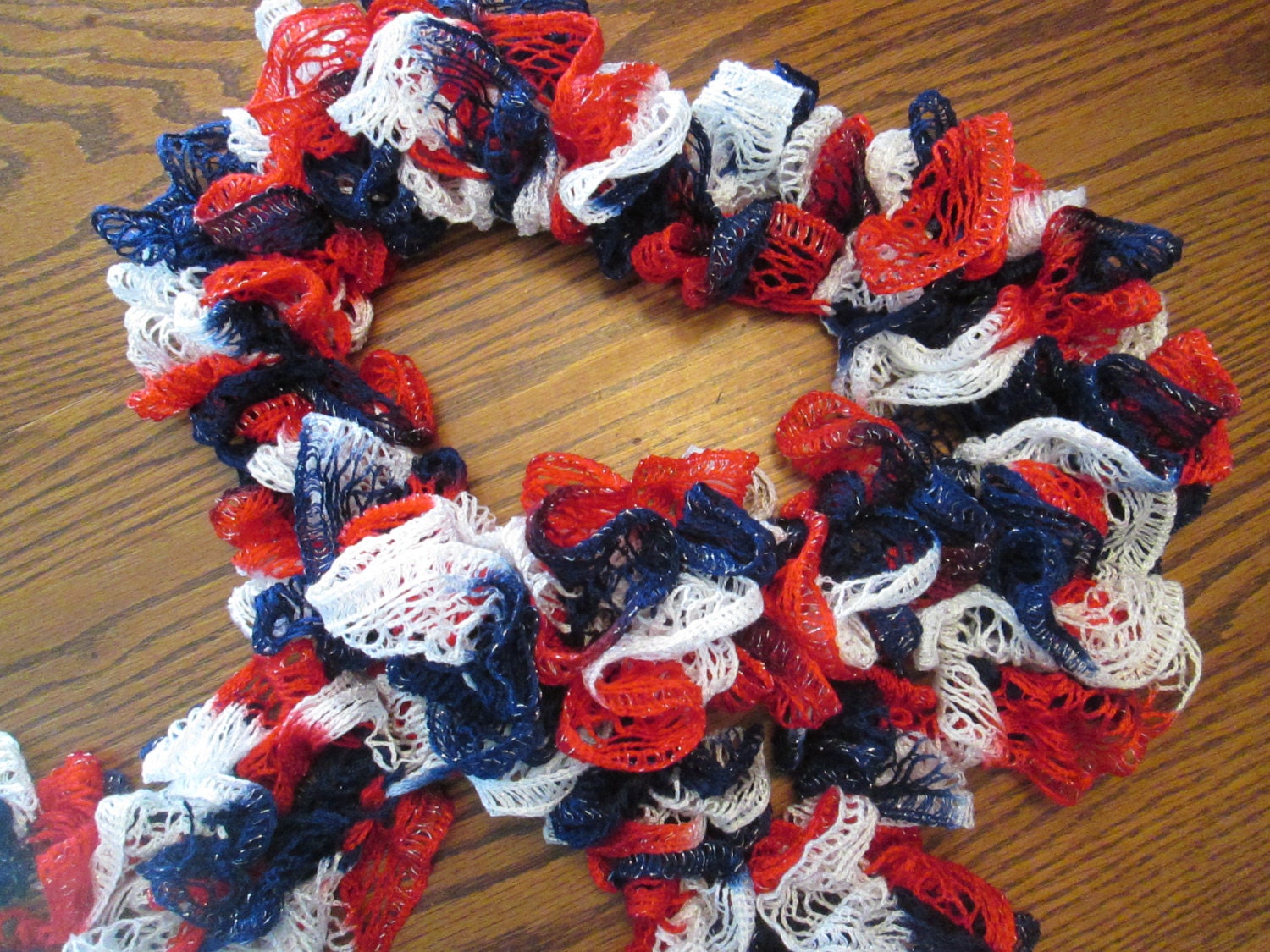 Red, White and Blue Ruffled Potato Chip Scarf - Etsy