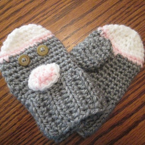 Sock Monkey Inspired Toddler Mittens - Etsy