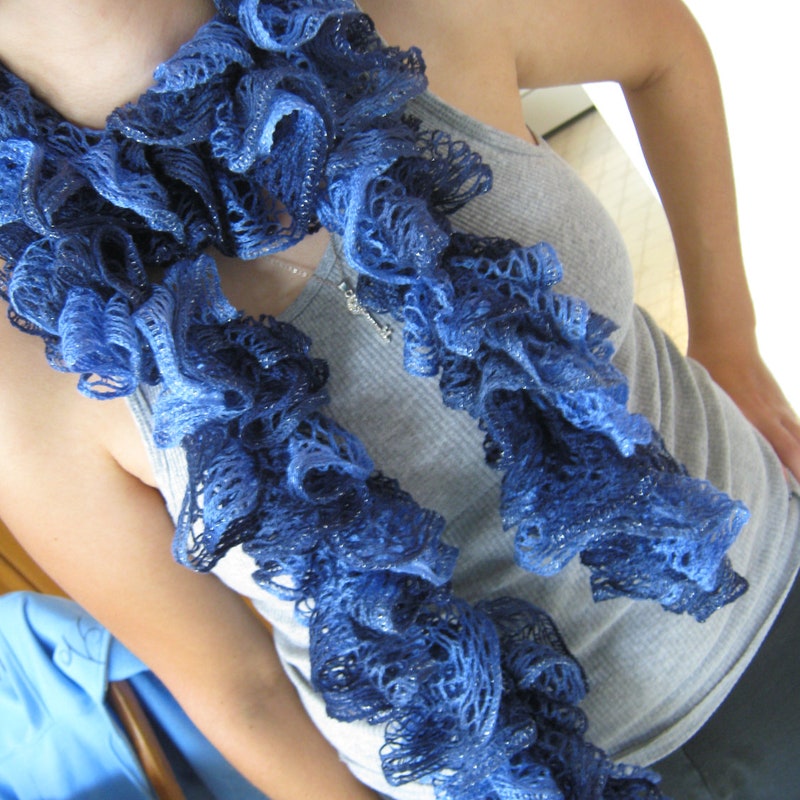 Ruffle Crochet Scarf - Etsy