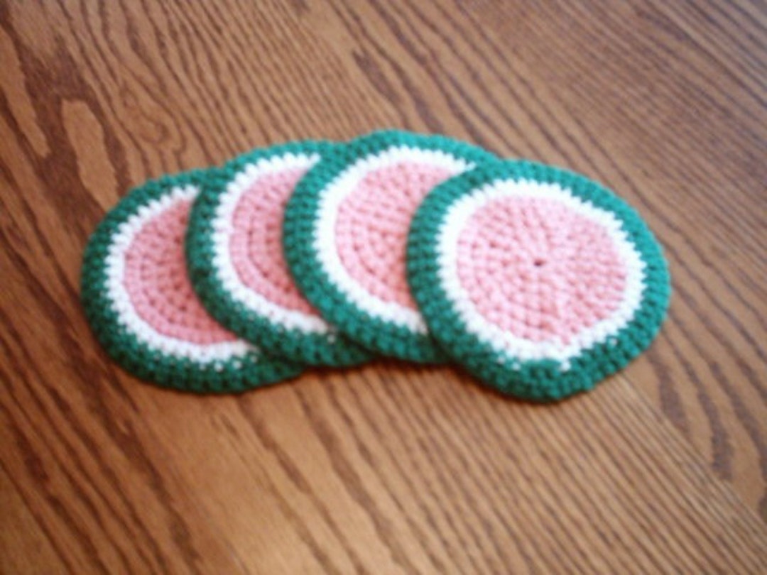 Watermelon Coasters Set of 4 - Etsy