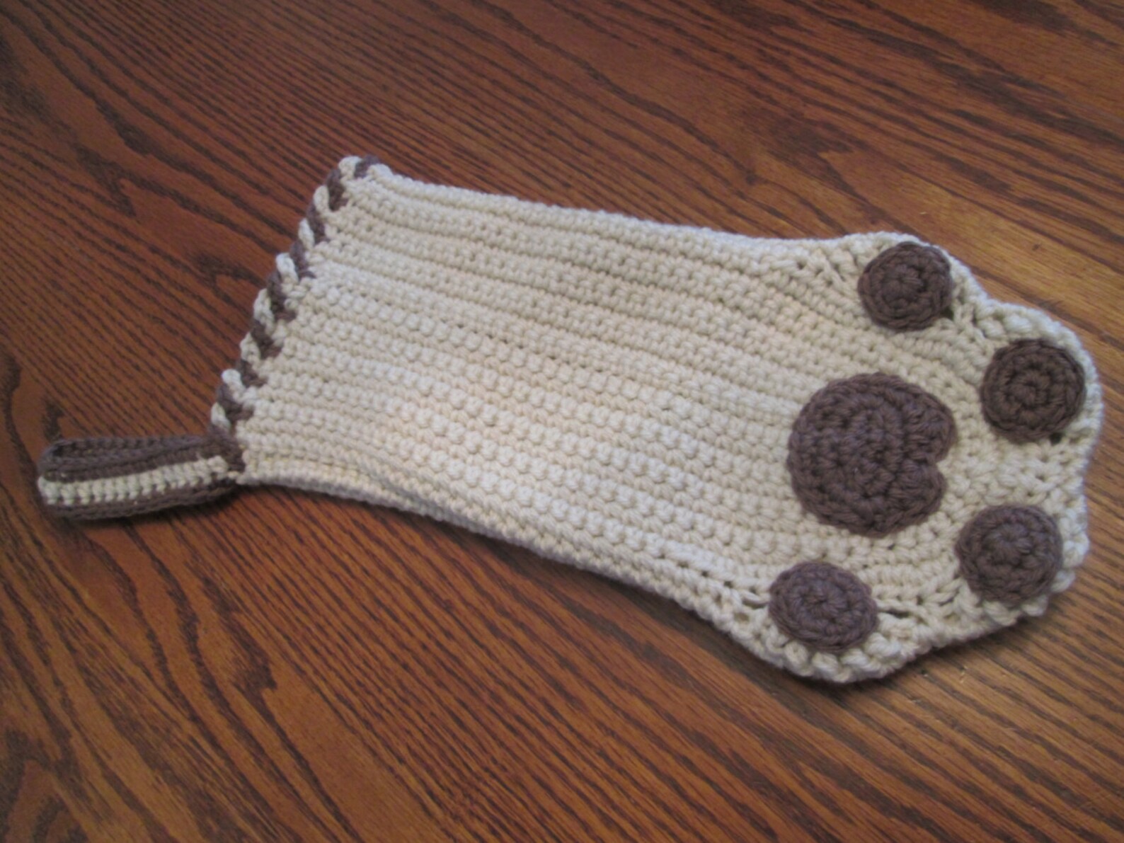 Crochet Christmas Pet Stocking, Paw Print Christmas Stocking - Etsy