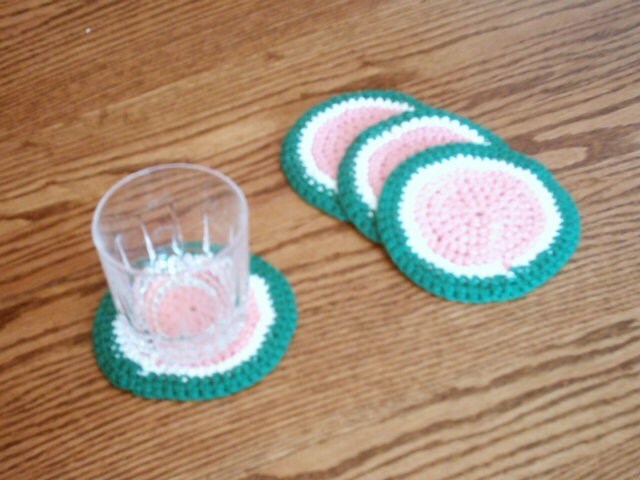 Watermelon Coasters Set of 4 - Etsy