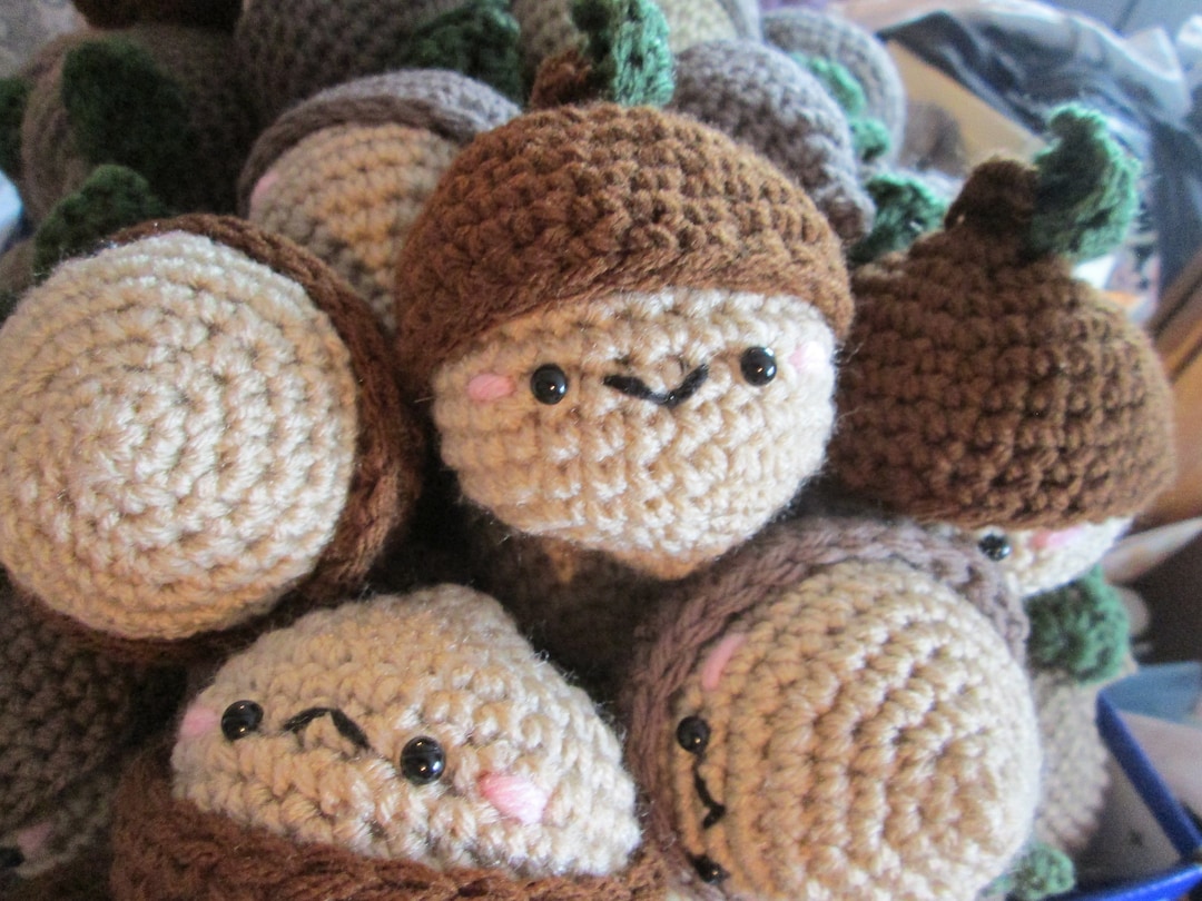 Crochet Acorn Amigurumi- Plushie Acorn- Stuffed Handmade Acorn- Fall ...