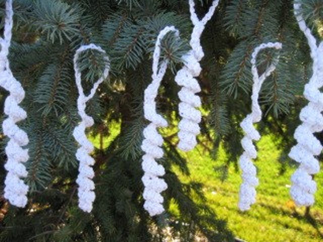 Crocheted Icicle Ornaments -set of 8 - Etsy