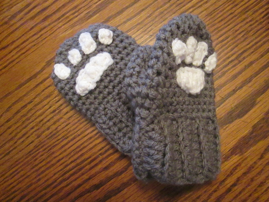 Paw Print Toddler Mittens | Etsy
