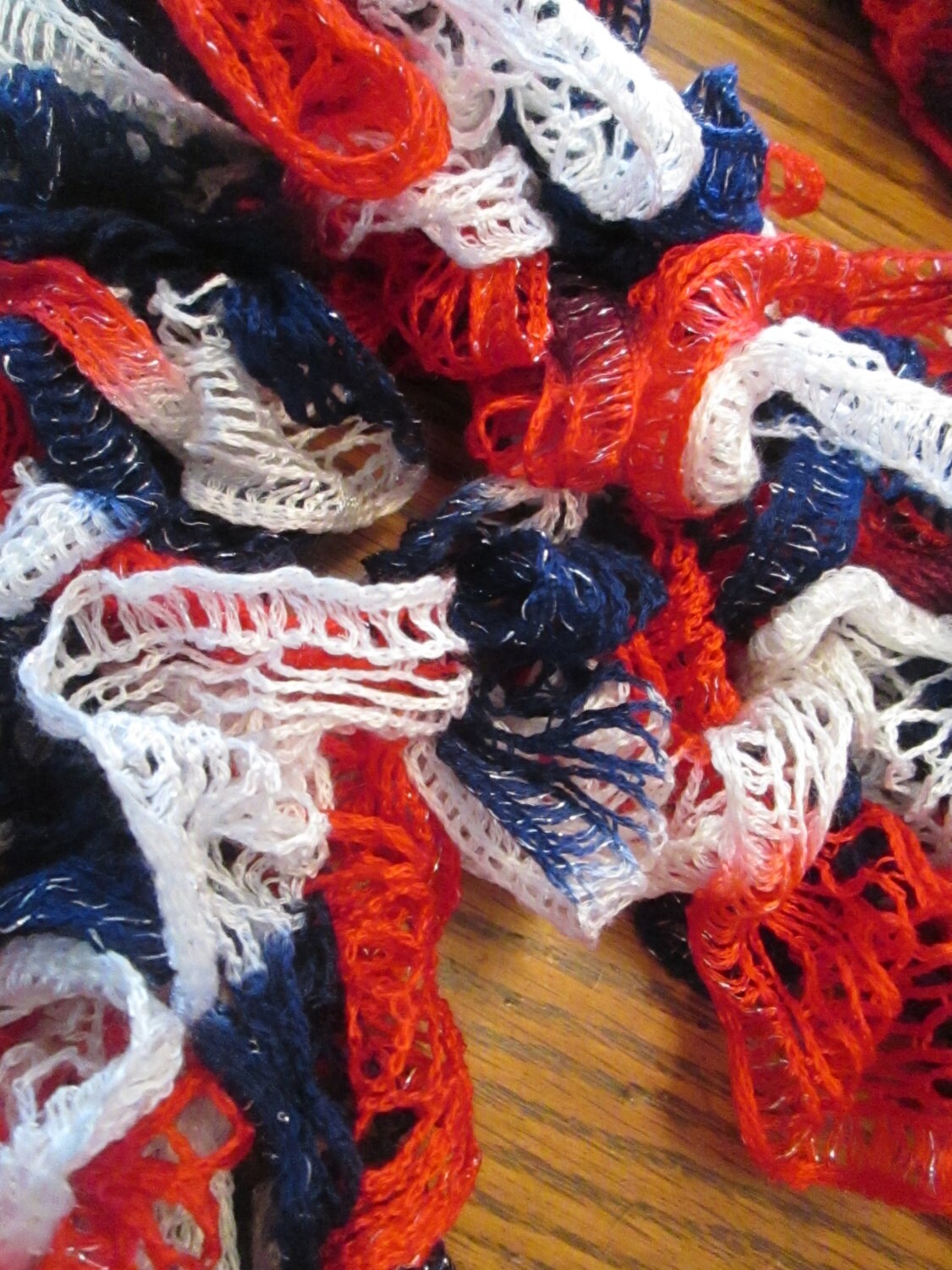 Red, White and Blue Ruffled Potato Chip Scarf - Etsy